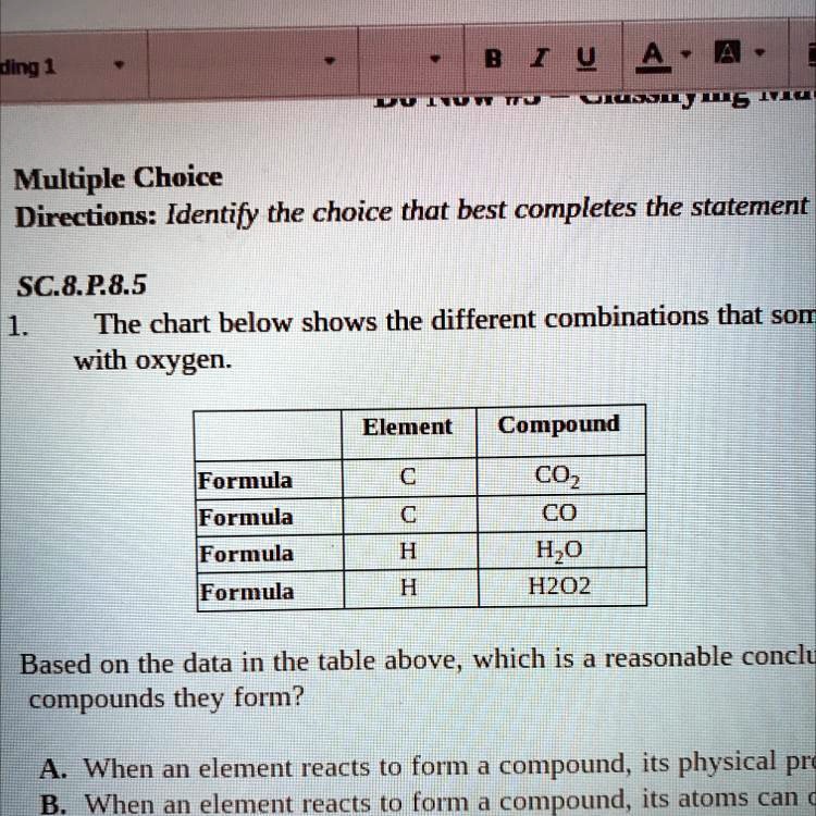 Multiple Choice Directions: Identify the choice that best completes the ...