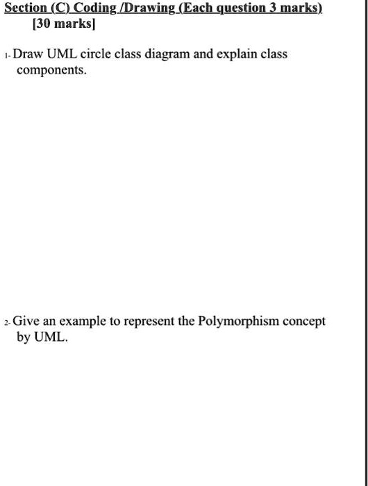 sectionccodingdrawingeach question 3 marks 30 marks idraw uml circle ...