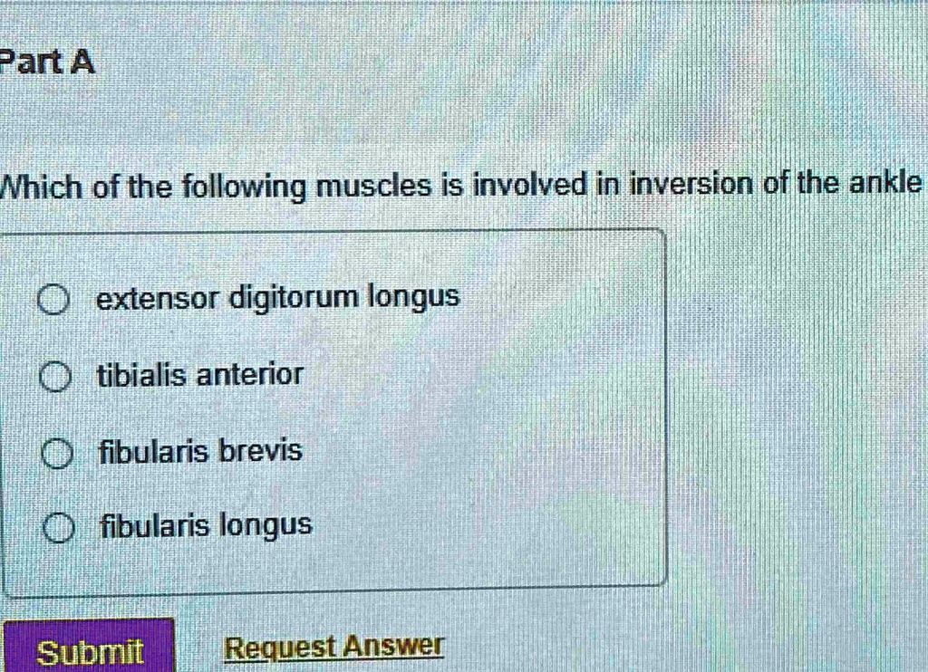 [GET ANSWER] Part A Which of the following muscles is involved in ...