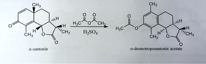 ? CH3 H CH3 CH3 H H H3C CH3 ? H2SO4 CH3 H CH3 ? H CH3 ?-santonin ...