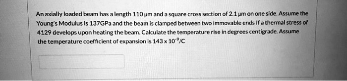 SOLVED: An axially loaded beam has a length of 110 Î¼m and a square ...