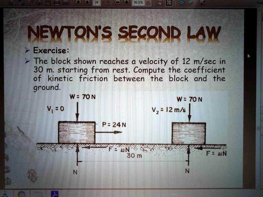 8159 3 newtons second law exercise the block shown reaches a velocity ...