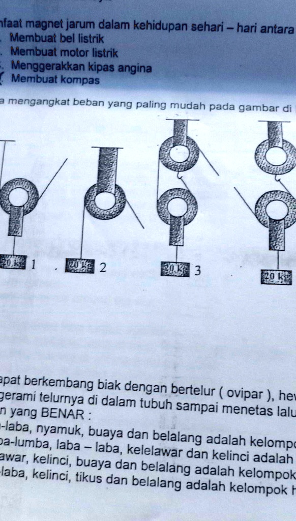 SOLVED: cara mengangkat beban yang paling mudah pada gambar di bawah ... SOLVED: cara mengangkat beban yang paling mudah pada gambar di bawah ...
