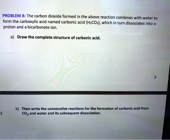 PROBLEM 8: The carbon dioxide formed in the above reaction...
