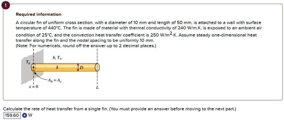 required information a circular fin of uniform cross section with ...