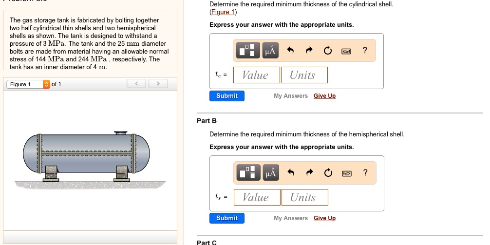SOLVED: Determine the required minimum thickness of the cylindrical ...