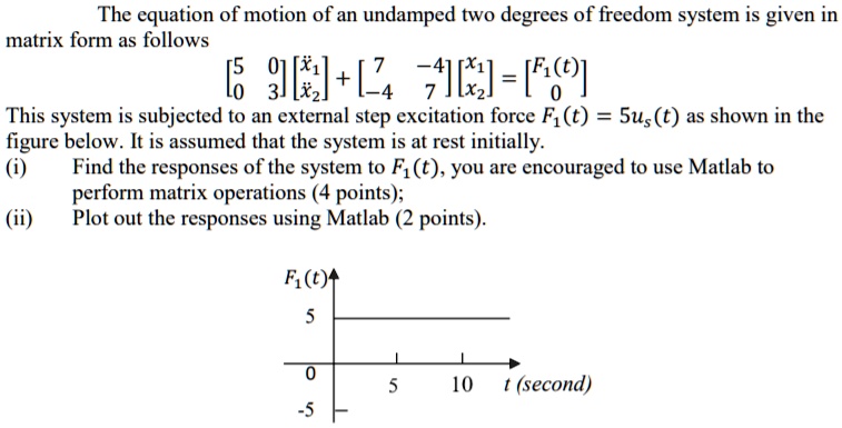 SOLVED: The equation of motion of an undamped two degrees of freedom ...
