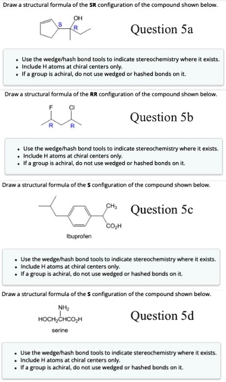 SOLVED: Texts: Question 5a: Draw a structural formula of the R ...