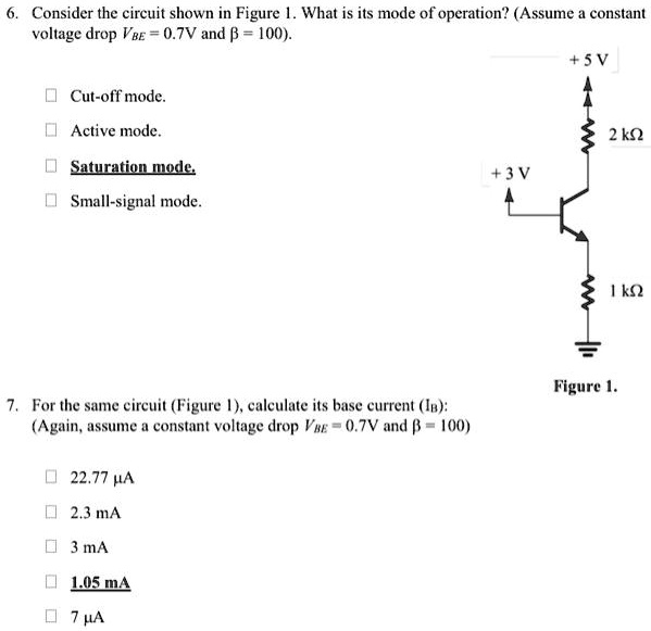 6. Consider the circuit shown in Figure 1. What is its mode of ...