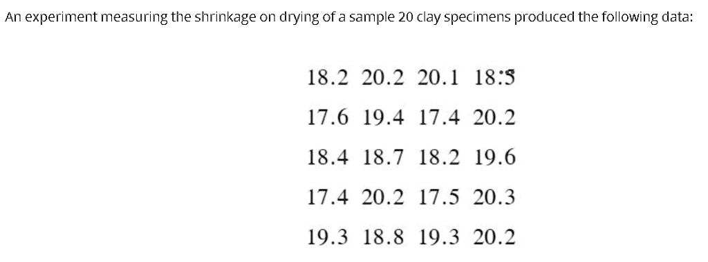 Solved A Calculate The Mean Median And Mode B Calculate The Range Variance And Standard