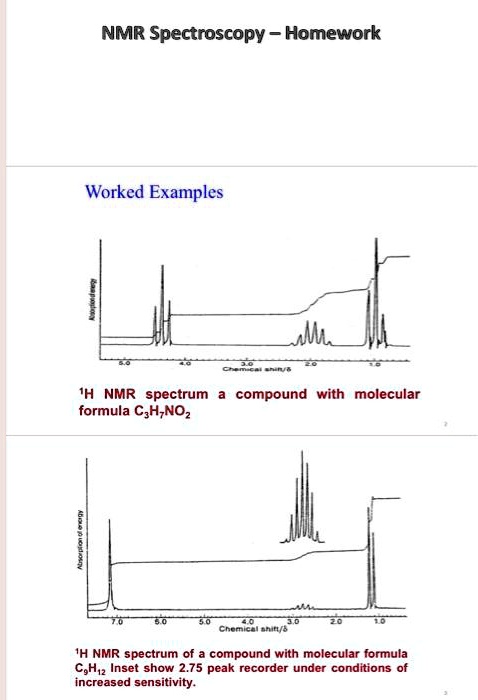 SOLVED: NMR Spectroscopy - Homework Worked Examples NMR spectrum ...