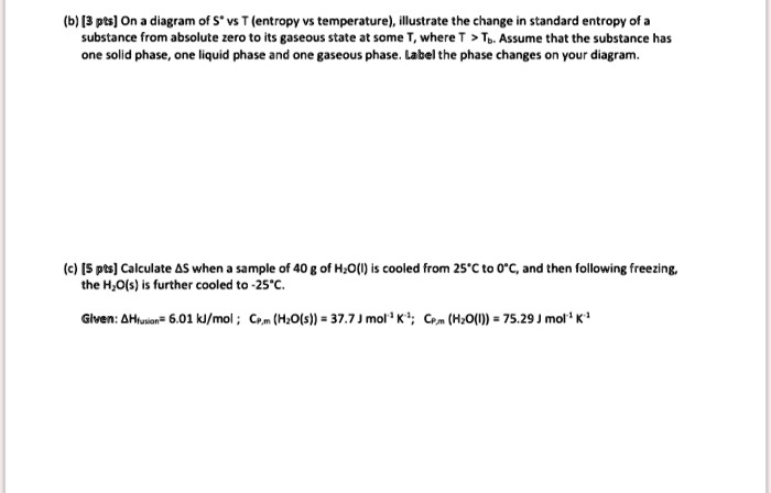 SOLVED: (6) I3pti] On diagram of "* vs T (entropy vs temperature ...