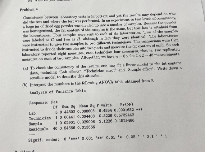 SOLVED: Problem 4 Consistency between laboratory tests is important and ...