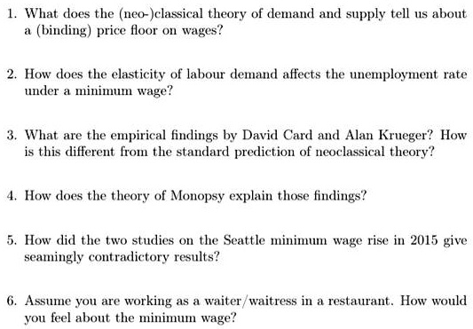 SOLVED: 1. What does the neo-classical theory of demand and supply tell ...