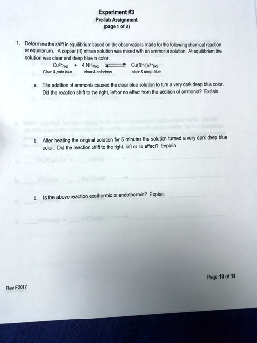 experiment 3 pre lab assignment page 0f 21 determine the shifilin cquilibrium basedon ...