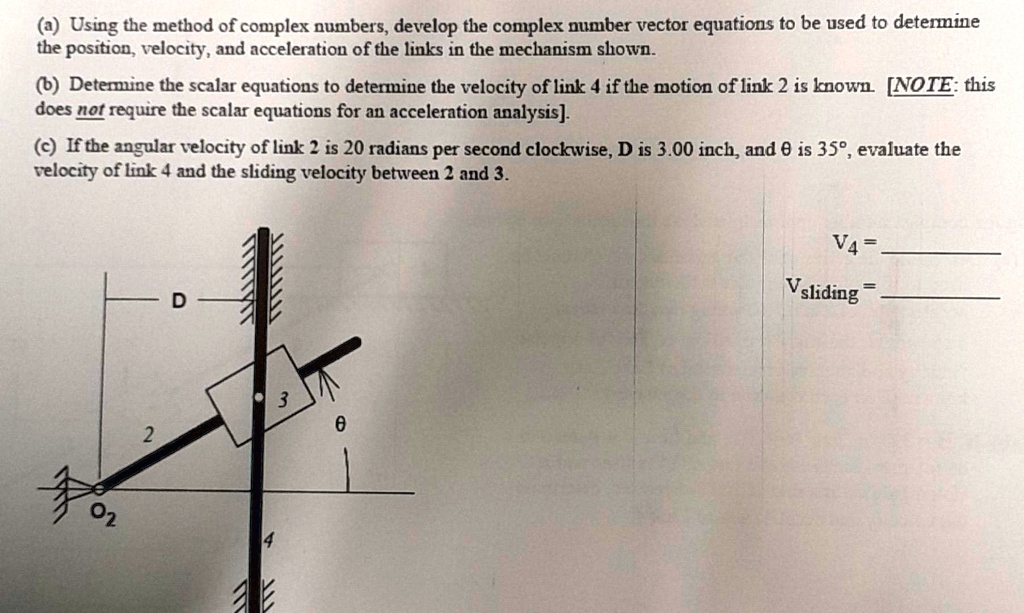 SOLVED: (a) Using the method of complex numbers, develop the complex number vector equations to ...