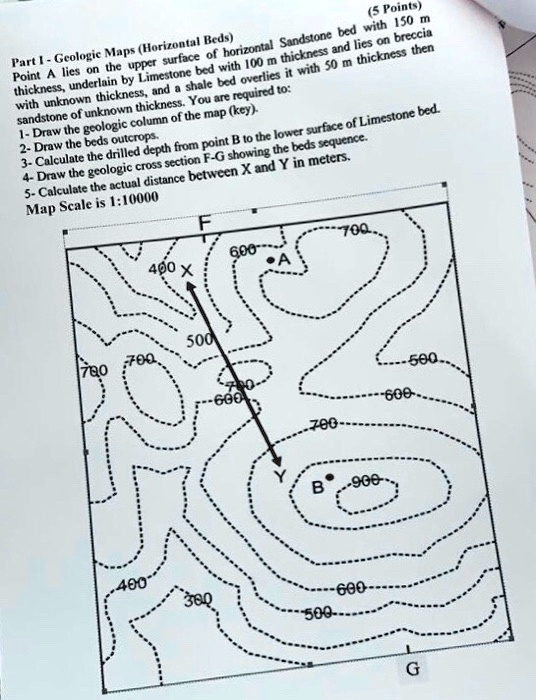 (5 Points) Part I - Geologic Maps (Horizontal Beds) Point A...