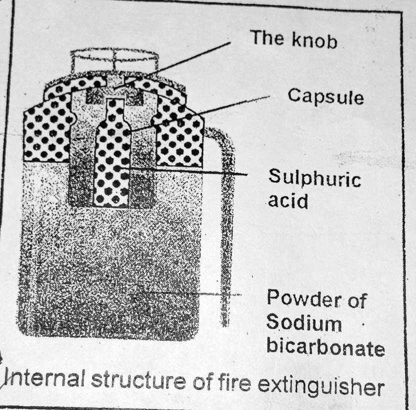 SOLVED: Observe the internal structure of a fire extinguisher shown in ...