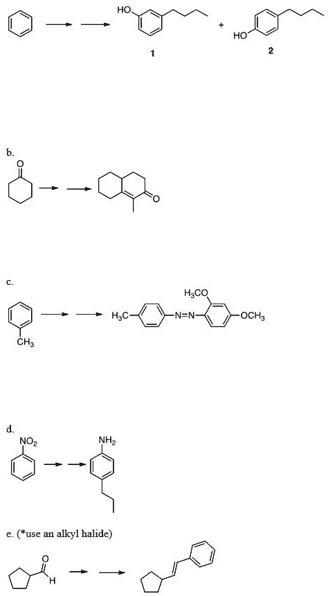 SOLVED: HO- H2CO H2C N=N= OCH2 CH2 NO2 NH2 ("use an alkyl halide)