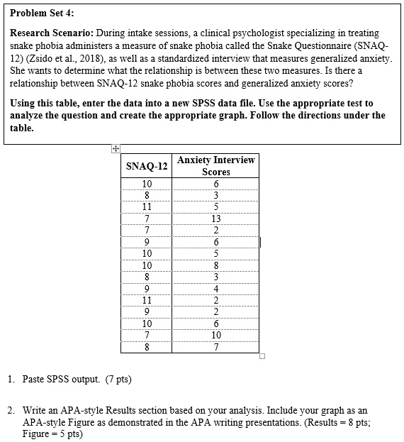 problem set 4 research scenario during intake sessions clinical psychologist specializing in ...