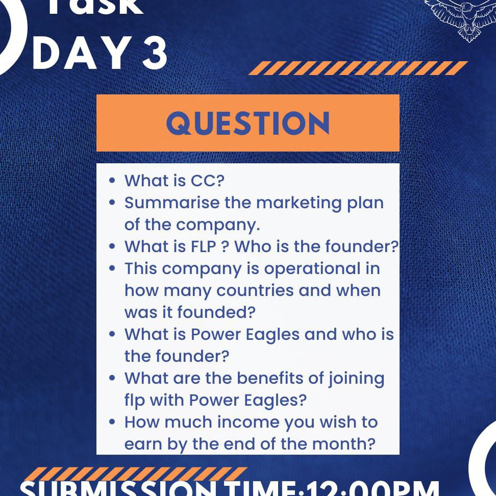 DAY 3 QUESTION - What is CC? - Summarise the marketing plan of the ...