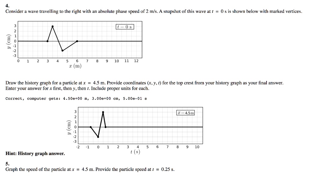 SOLVED:Consider wave travelling the right with an absolute phase speed ...