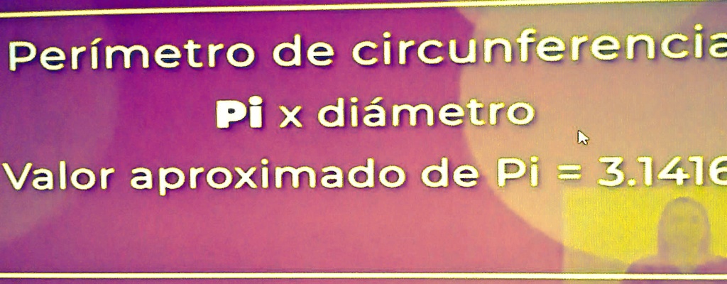 SOLVED: Perímetro de circunferencia Pi x diámetro Valor aproximado de ...