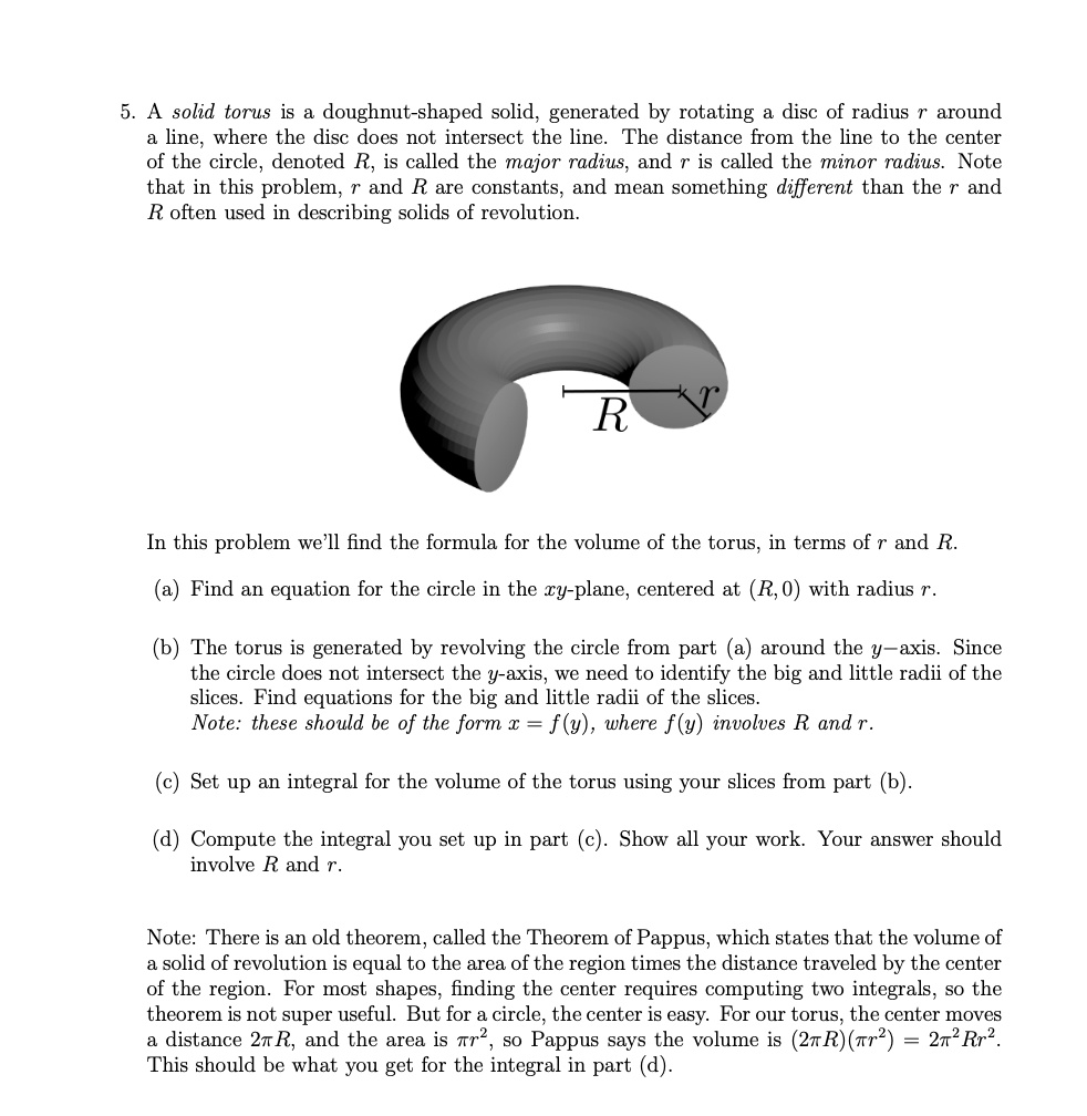 a solid torus is a doughnut shaped solid generated by rotating disc of ...