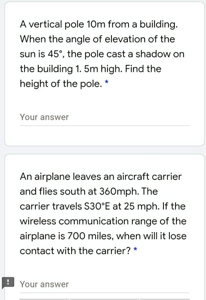 A vertical pole 10m from a building. When the angle of elevation of the ...