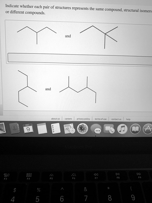 SOLVED: Indicate whether each pair of structures represents the different compounds same ...