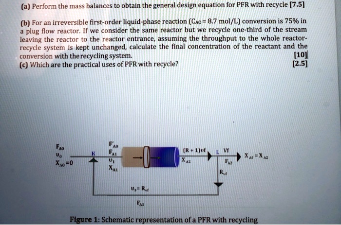 SOLVED: (a) Perform the mass balances to obtain the general design ...