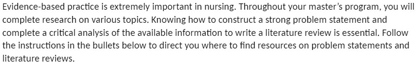 "Evidence-based practice is extremely important in nursing. Throughout ...
