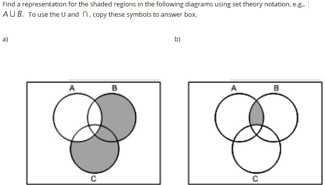SOLVED: Find representation for the shaded regions in the following ...