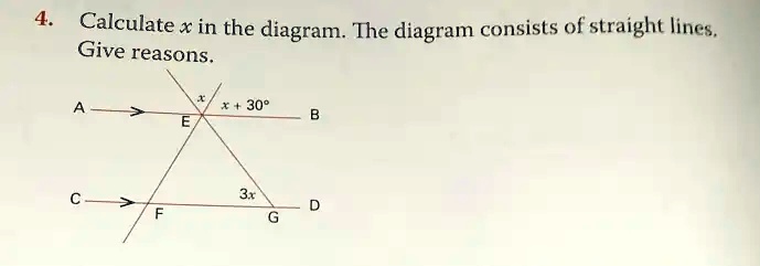 SOLVED: Calculate x in the diagram. The diagram consists of straight lines. Give reasons. 302