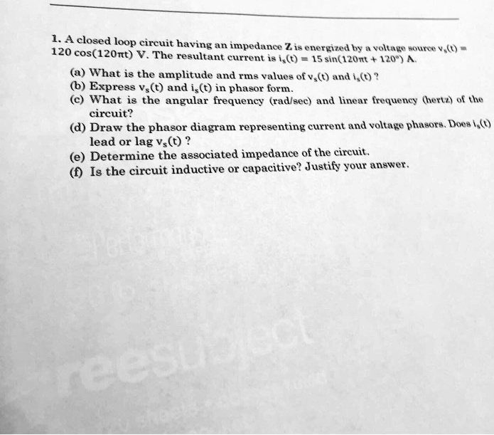 SOLVED: a)What is the amplitude and rms values of vtand? bExpress ...