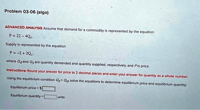 Quantity Demanded Equation