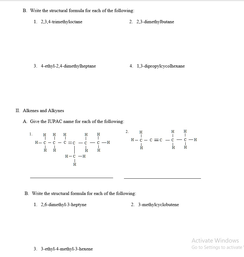 SOLVED: Write the structural formula for each of the following: 2,3,4-trimethyloctane 2,3 ...