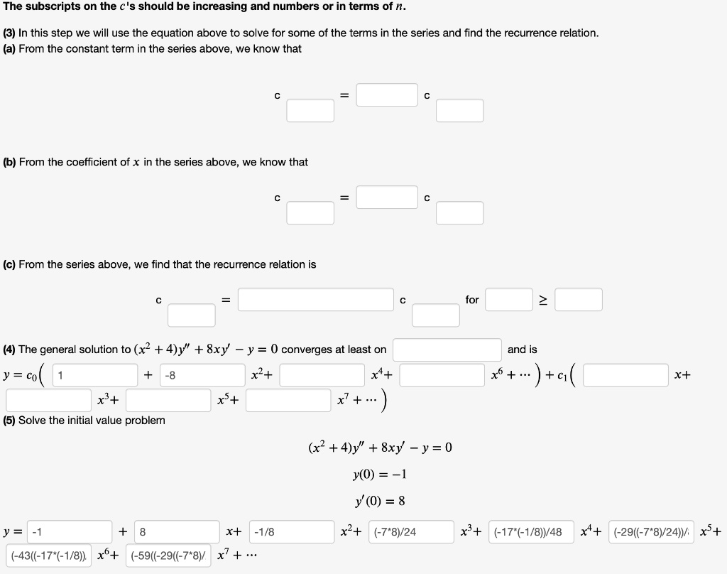 SOLVED: The subscripts on the c's should be increasing and numbers or ...