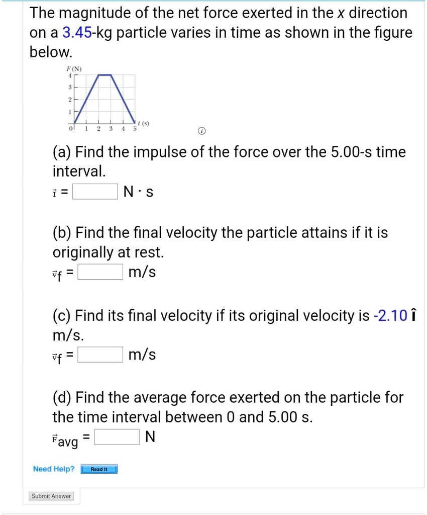 the magnitude of the net force exerted in the x direction on a 345 kg ...