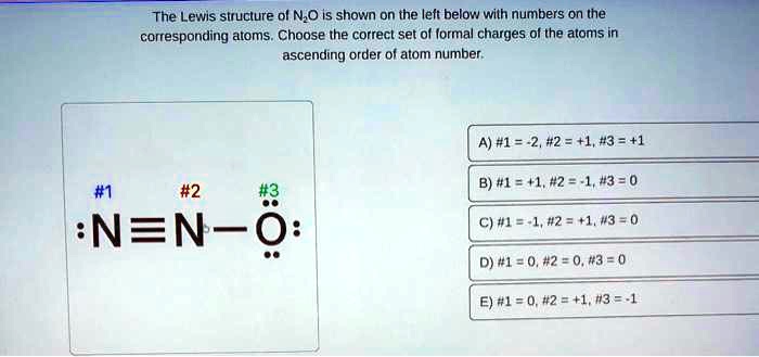 SOLVED: The Lewis structure of N,O is shown on the left below with ...