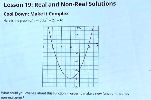 lesson 19 real and non real solutions cool down make it complex here is ...
