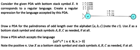 Consider the given PDA with bottom stack symbol X. It corresponds to a ...
