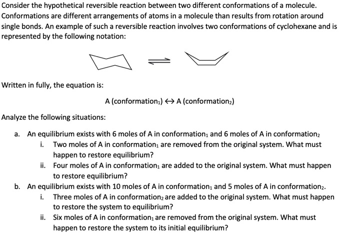 SOLVED: Consider the hypothetical reversible reaction between two ...