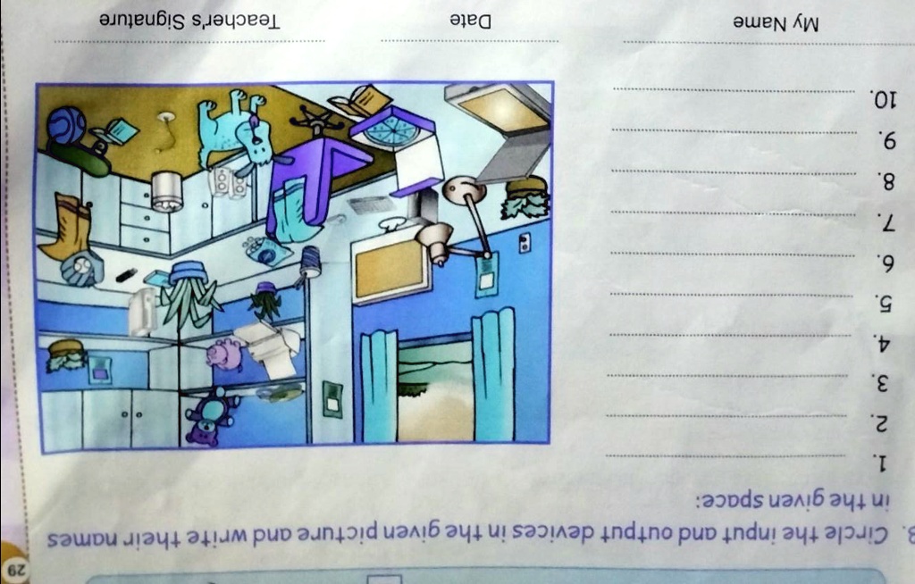 SOLVED: 'circle the input and output devices in the given picture and write their names in the ...