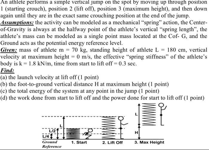 An athlete performs a simple vertical jump on the spot by moving up ...