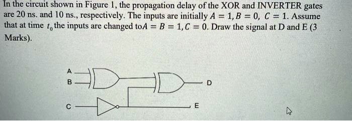 SOLVED: In the circuit shown in Figure 1, the propagation delay of the ...