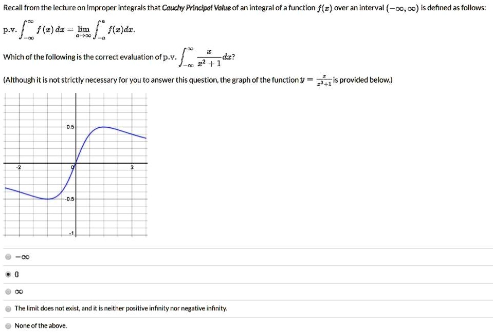 SOLVED: Recall from the lecture on improper integrals that the Cauchy ...