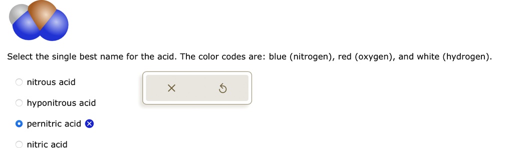 SOLVED: Select the single best name for the acid.The color codes are ...