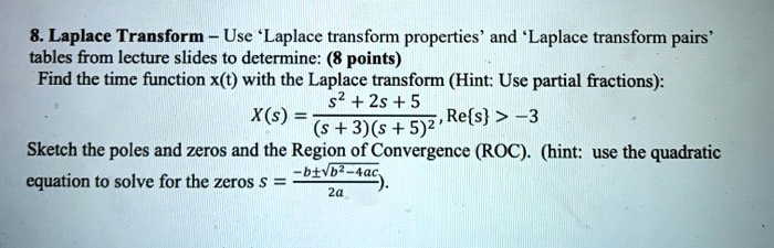8 laplace transform use laplace transform properties and laplace ...