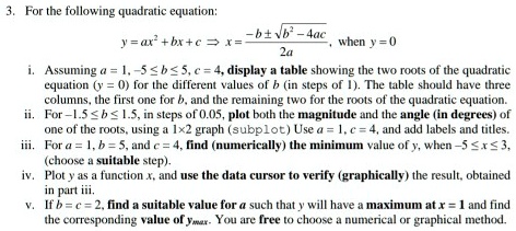SOLVED: For the following quadratic equaton: J=e 6r+c?j= when J ...